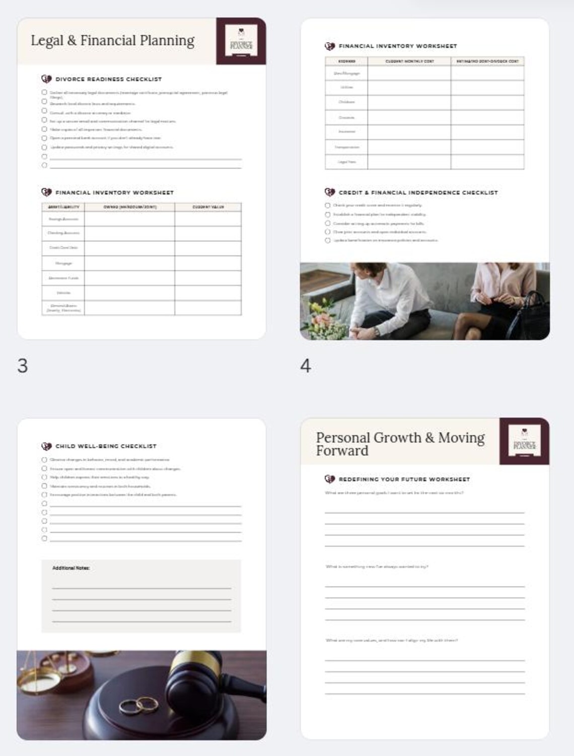 Divorce Planner: Printable Checklists for Legal, Financial, and Co ...