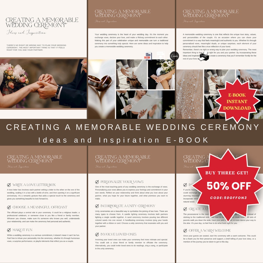 Creating a Memorable Wedding Ceremony Digital Ebook Guide - Etsy