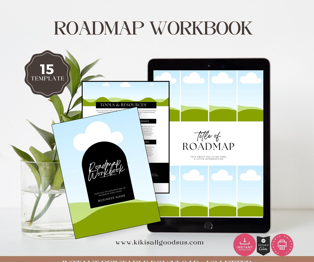 Roadmap Workbook Canva Template: for Project Managers, Educators, and Startups. Create Step-by ...
