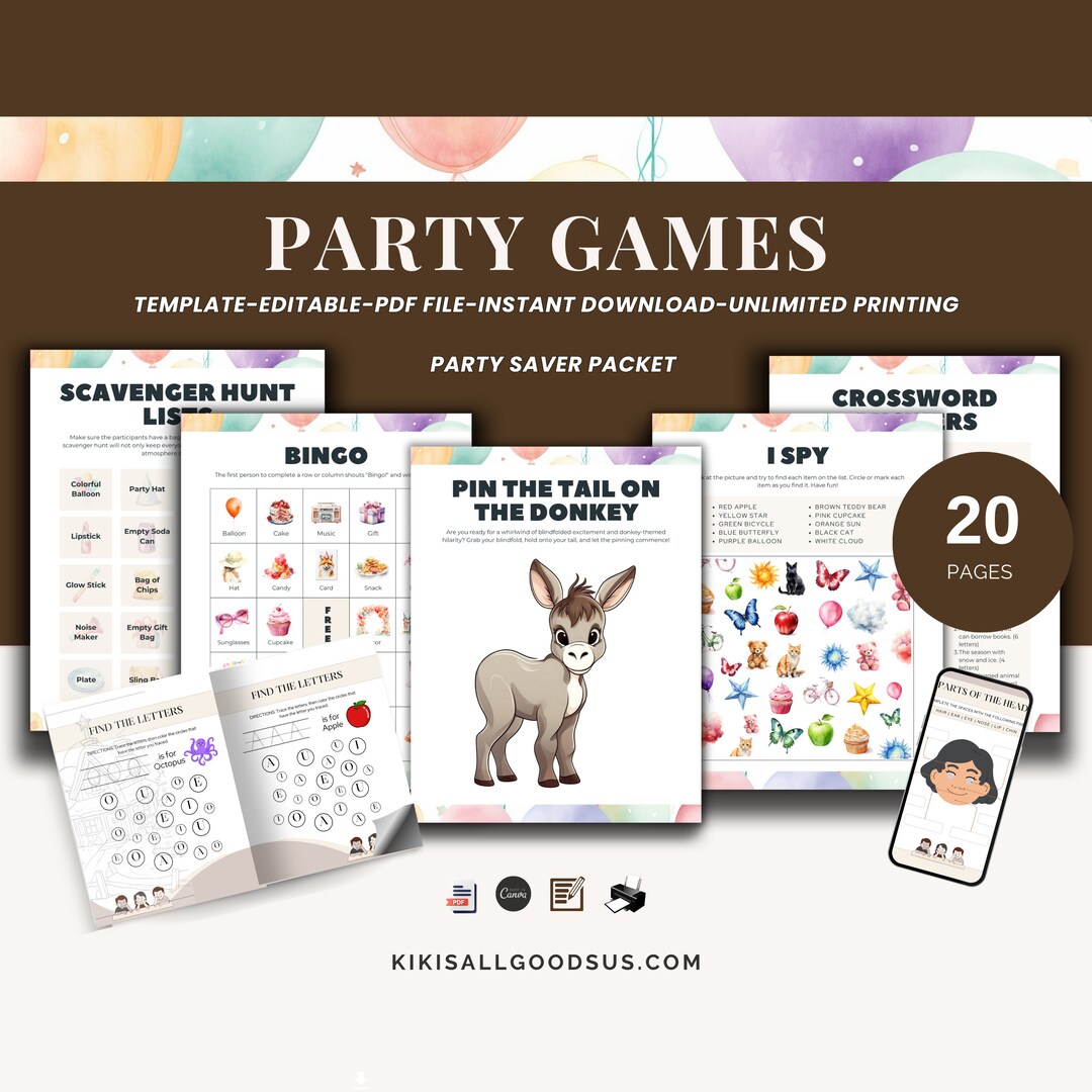 Kick off the Fun With Our Party Games Savors Packet - Printable Kids ...