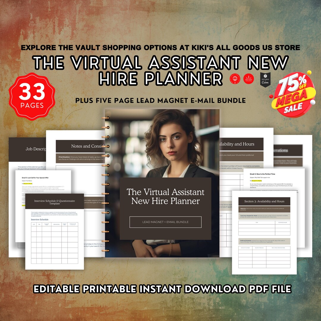 The Virtual Assistant New Hire Digital Planner PDF Download, VA Lead ...