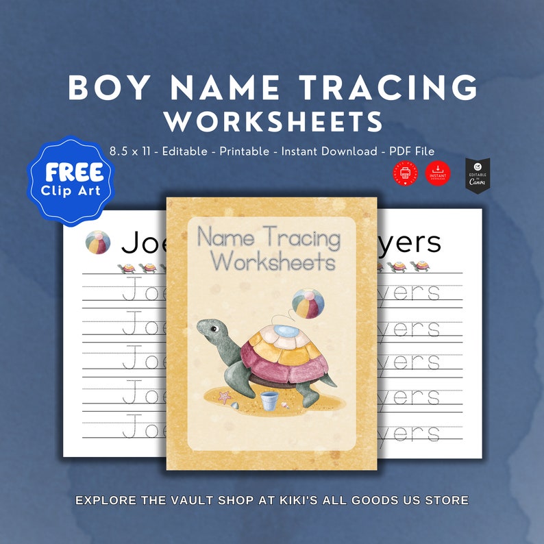 Custom Name Tracing Worksheet, Personalized Tracing Pages for Toddlers ...