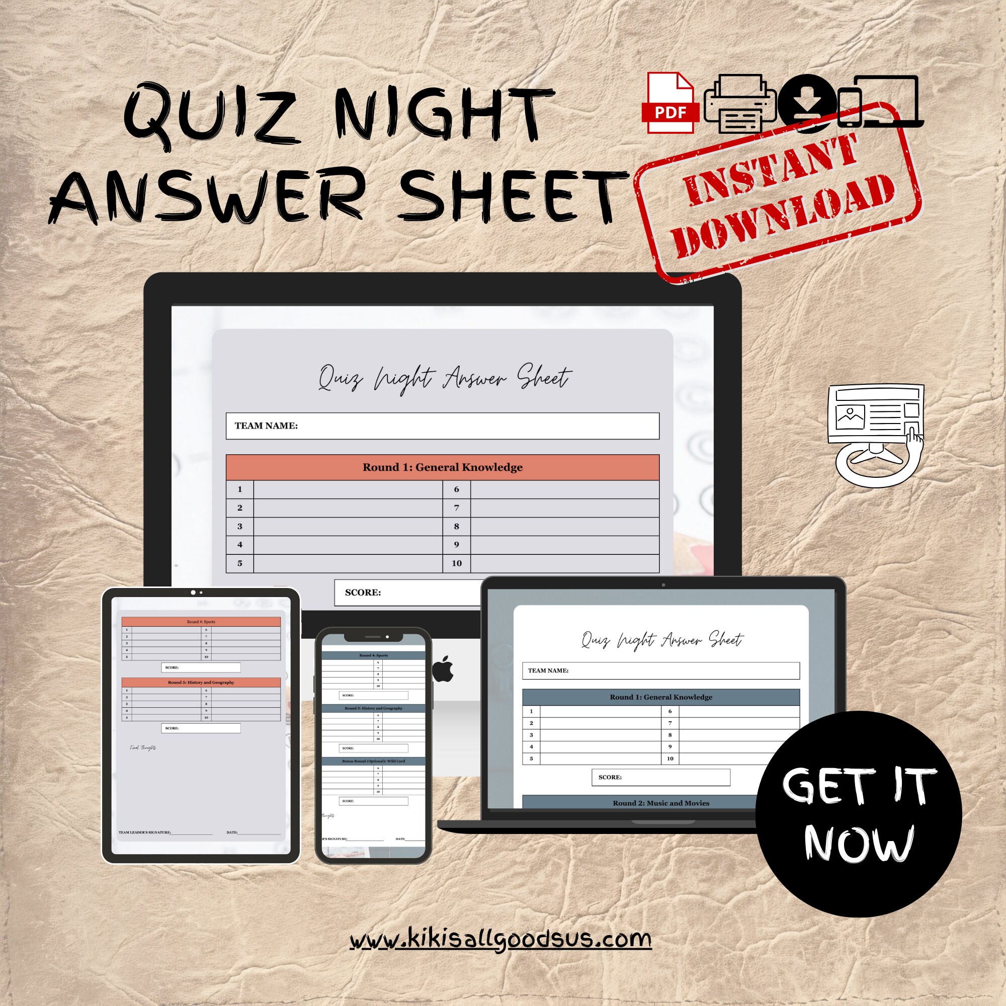 Quiz Night Answer Sheet Template: Editable Trivia Score Sheet ...