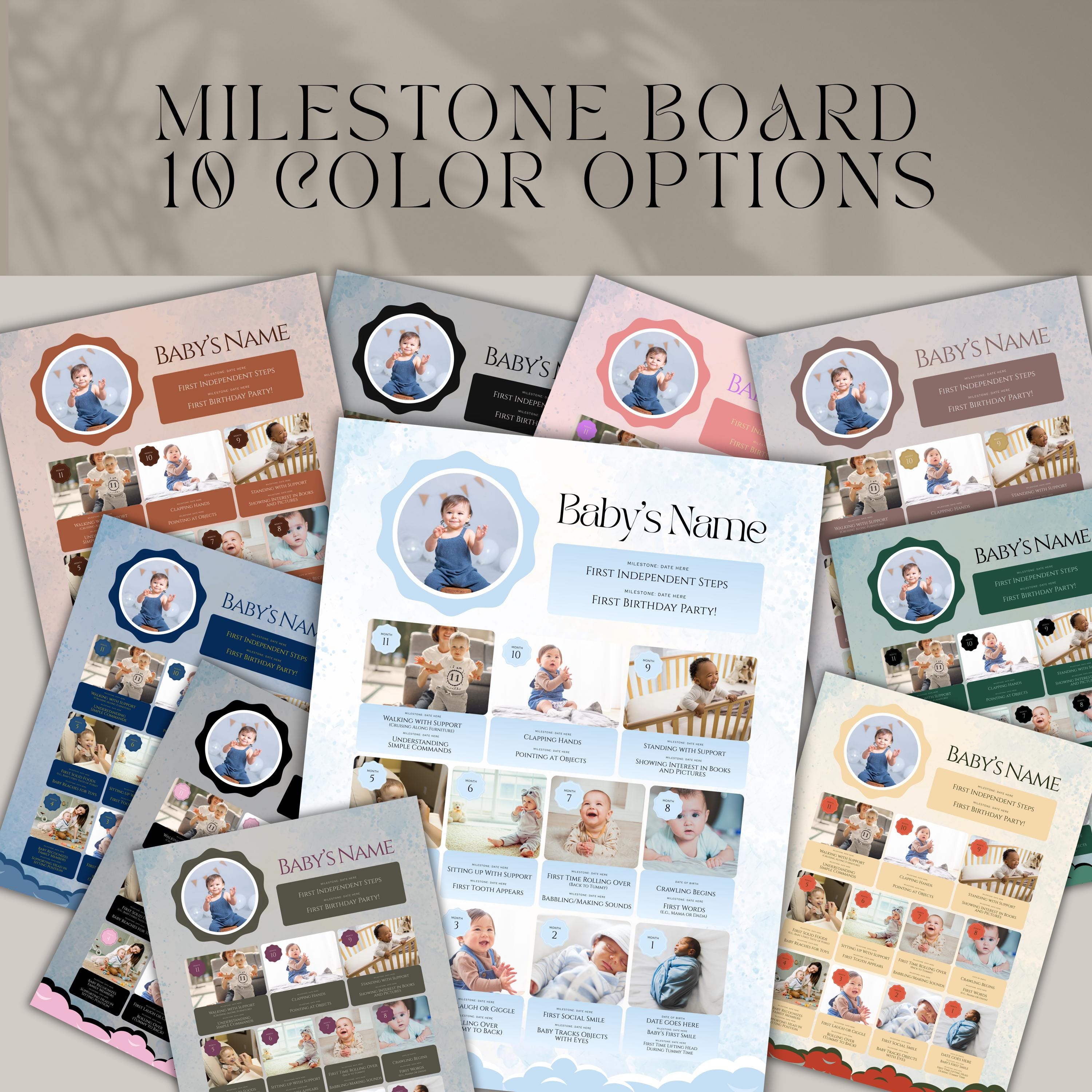Editable Baby Milestone Board Template: Keepsake First Birthday Poster ...