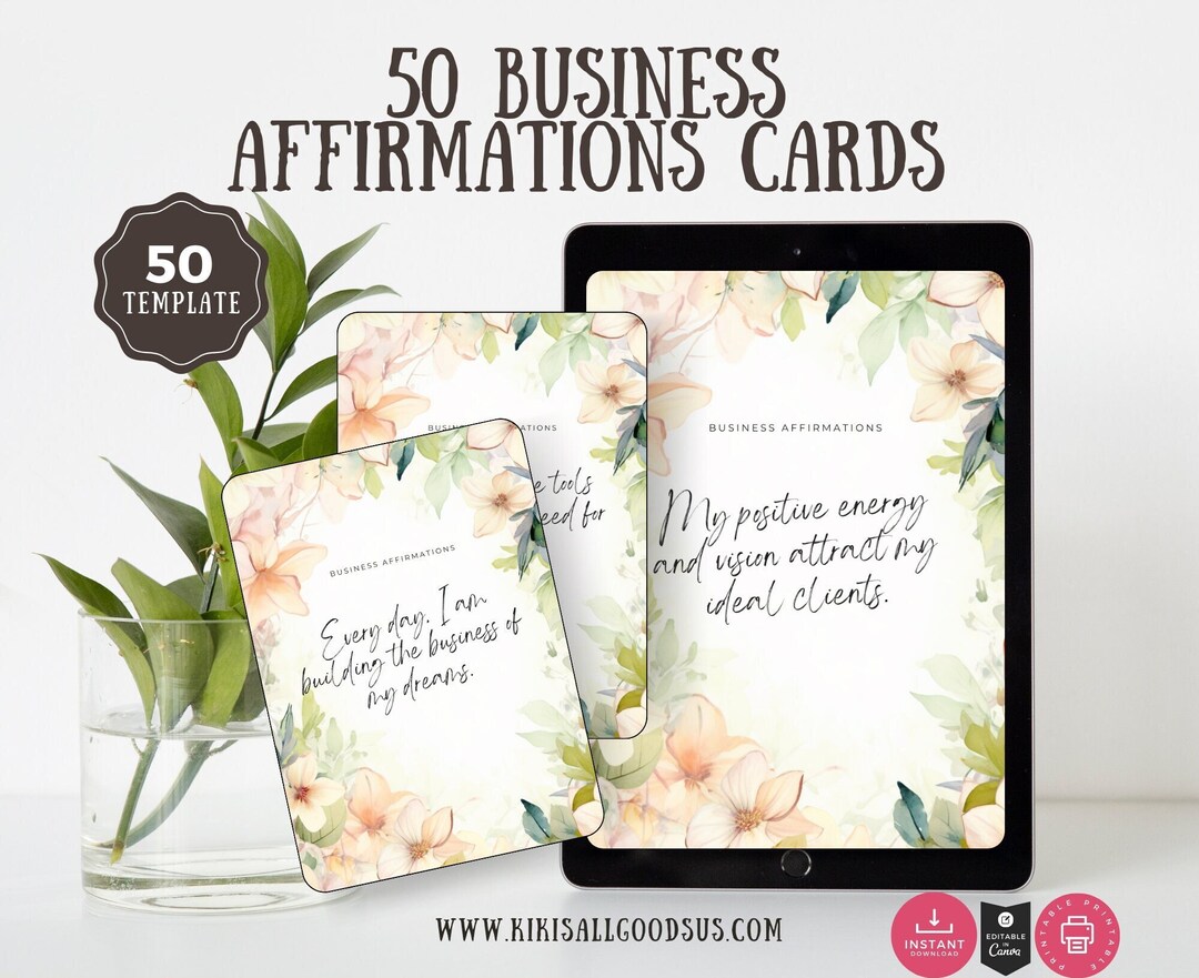 Business Affirmation Cards: 50 Printable Manifestation Cards (digital ...