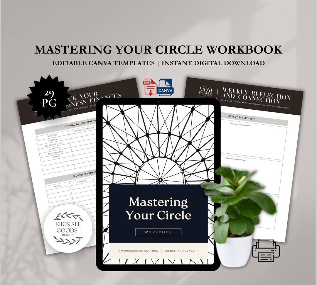 Circle of Control Workbook, Emotional Regulation Journal, Mental Health ...