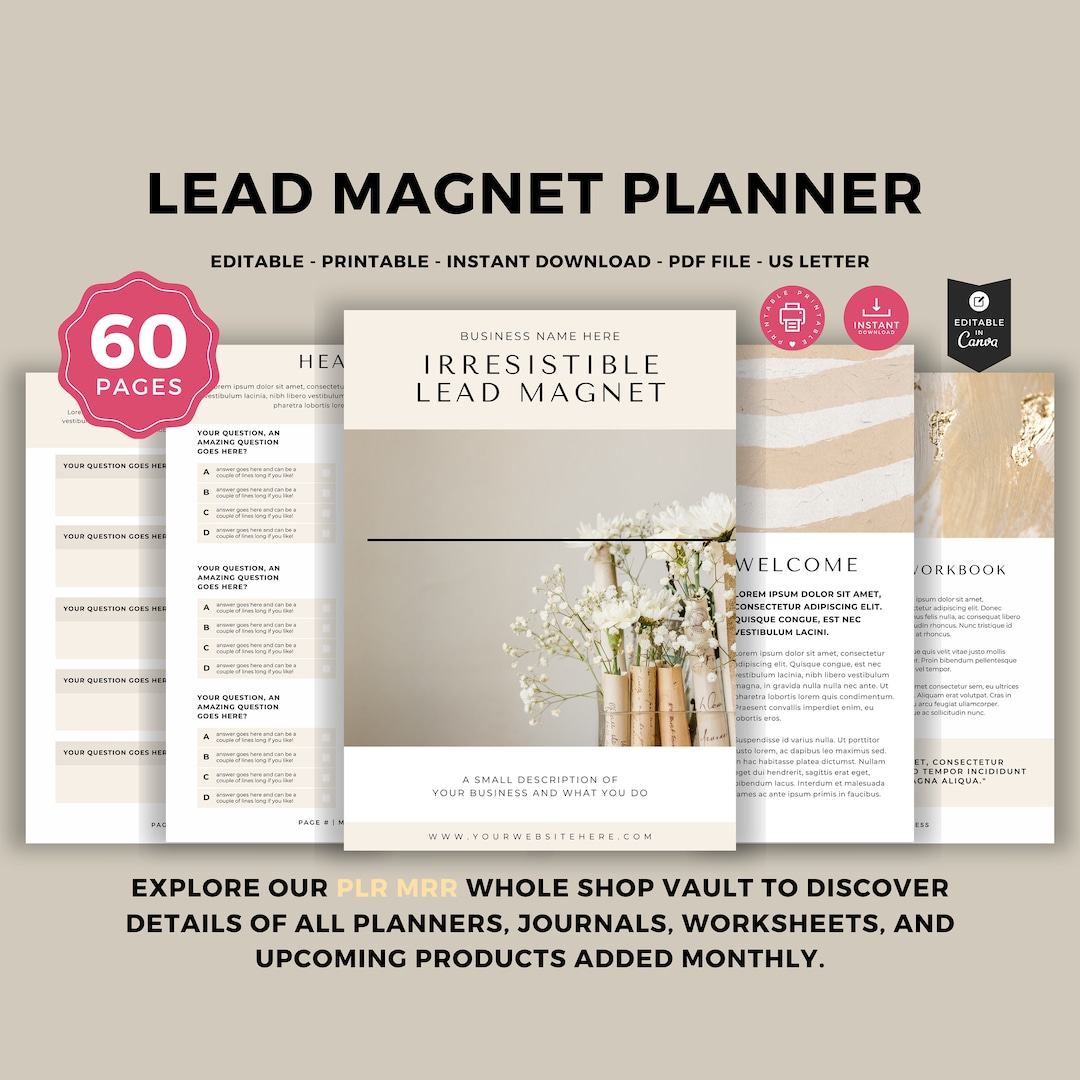 Lead Magnet Planner Template Customize and Print Unlimited Copies ...