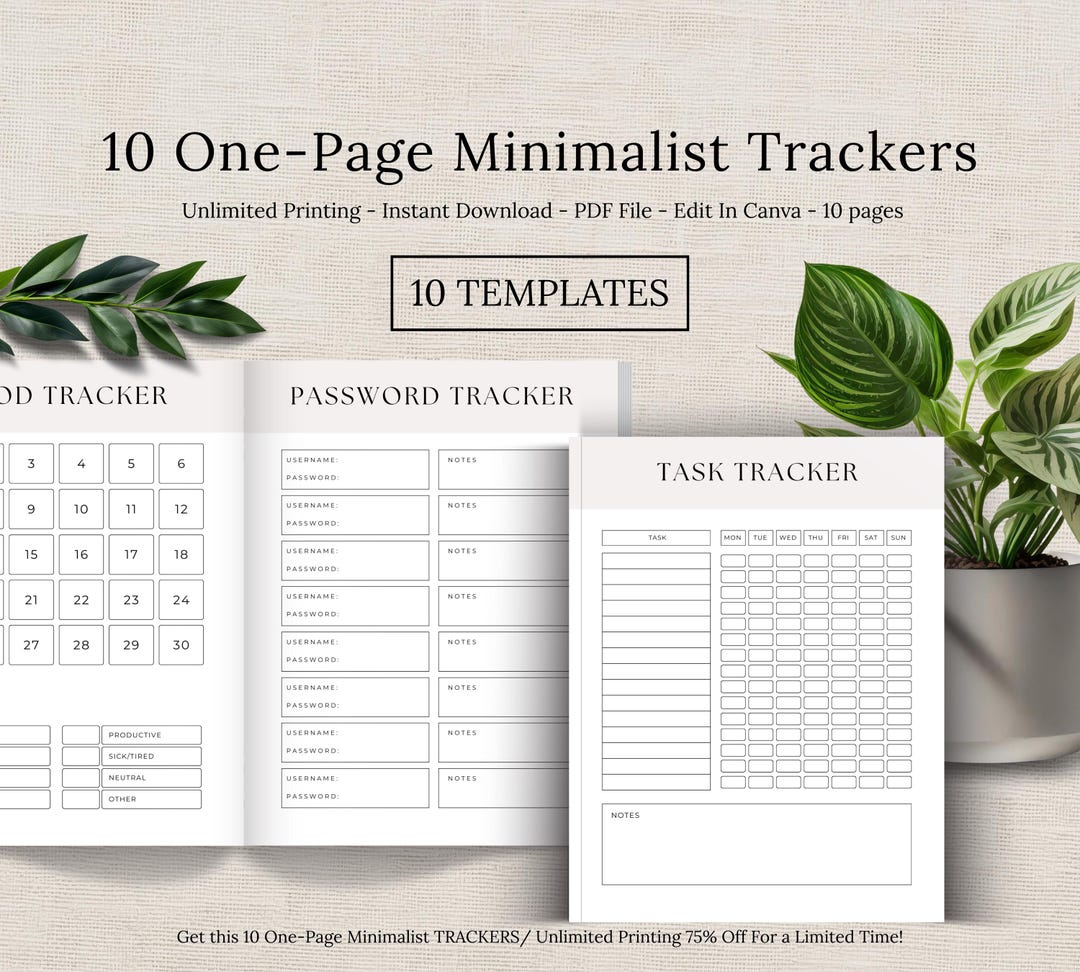 Personal Growth Tracker Bundle: Habit, Mood, Goal & Wellness Printables ...
