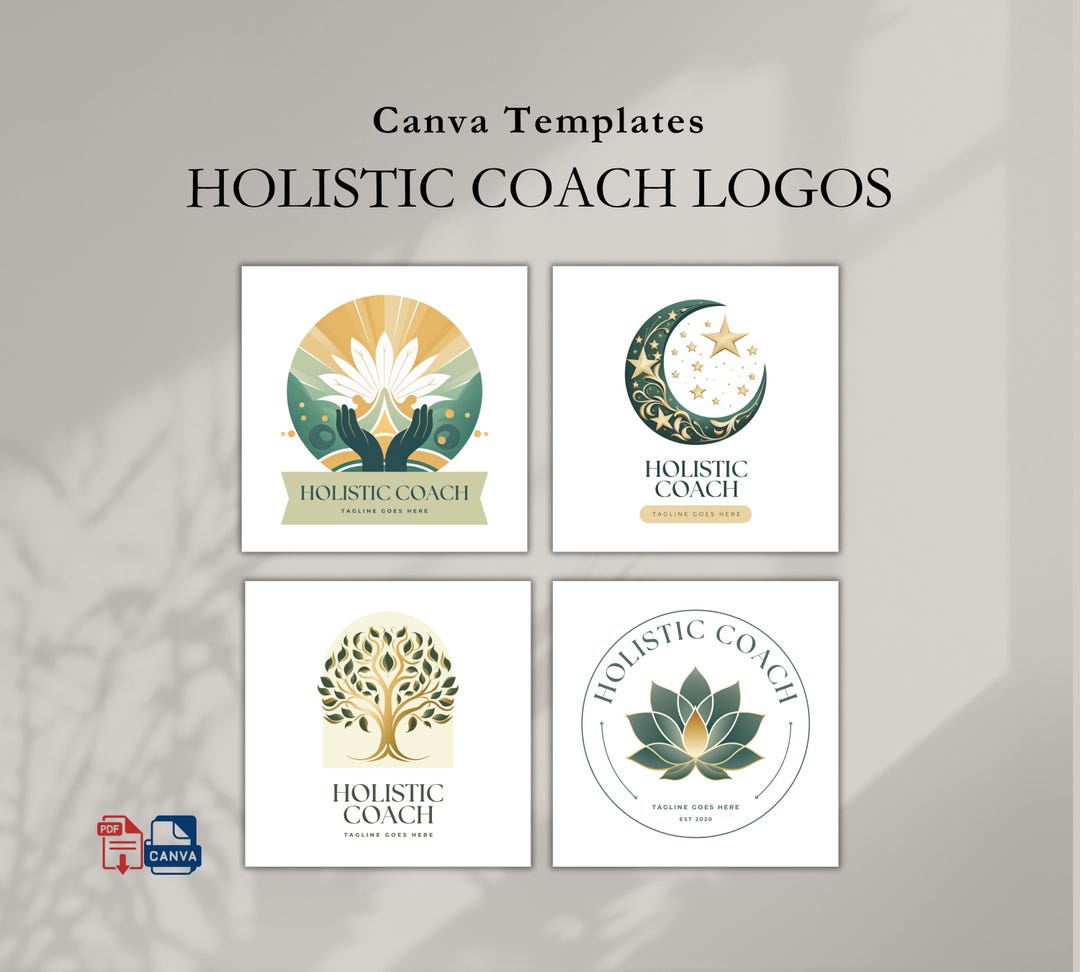 Wellness Coach Logo: Nature-inspired, Editable Canva Logo Kit - Etsy