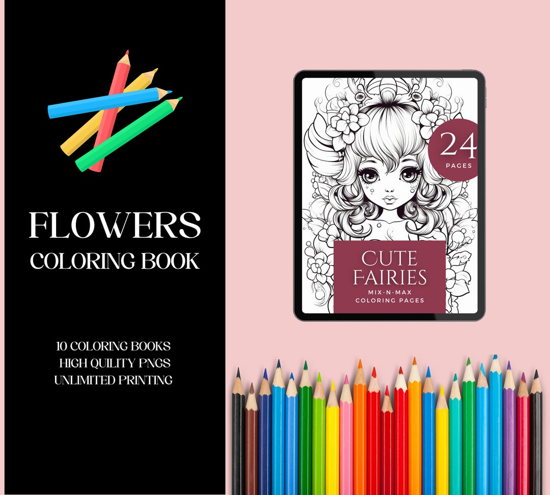 Whimsical Fairies Coloring Book Instant Download, Perfect for Adults ...