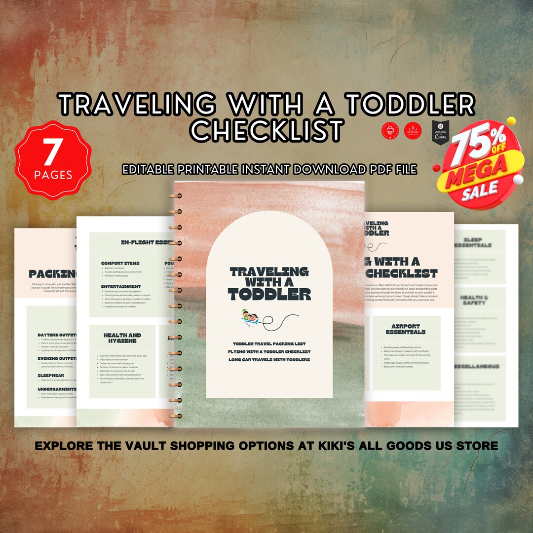 Traveling With a Toddler Checklist, Mom Kid Checklist, Kid Travel ...