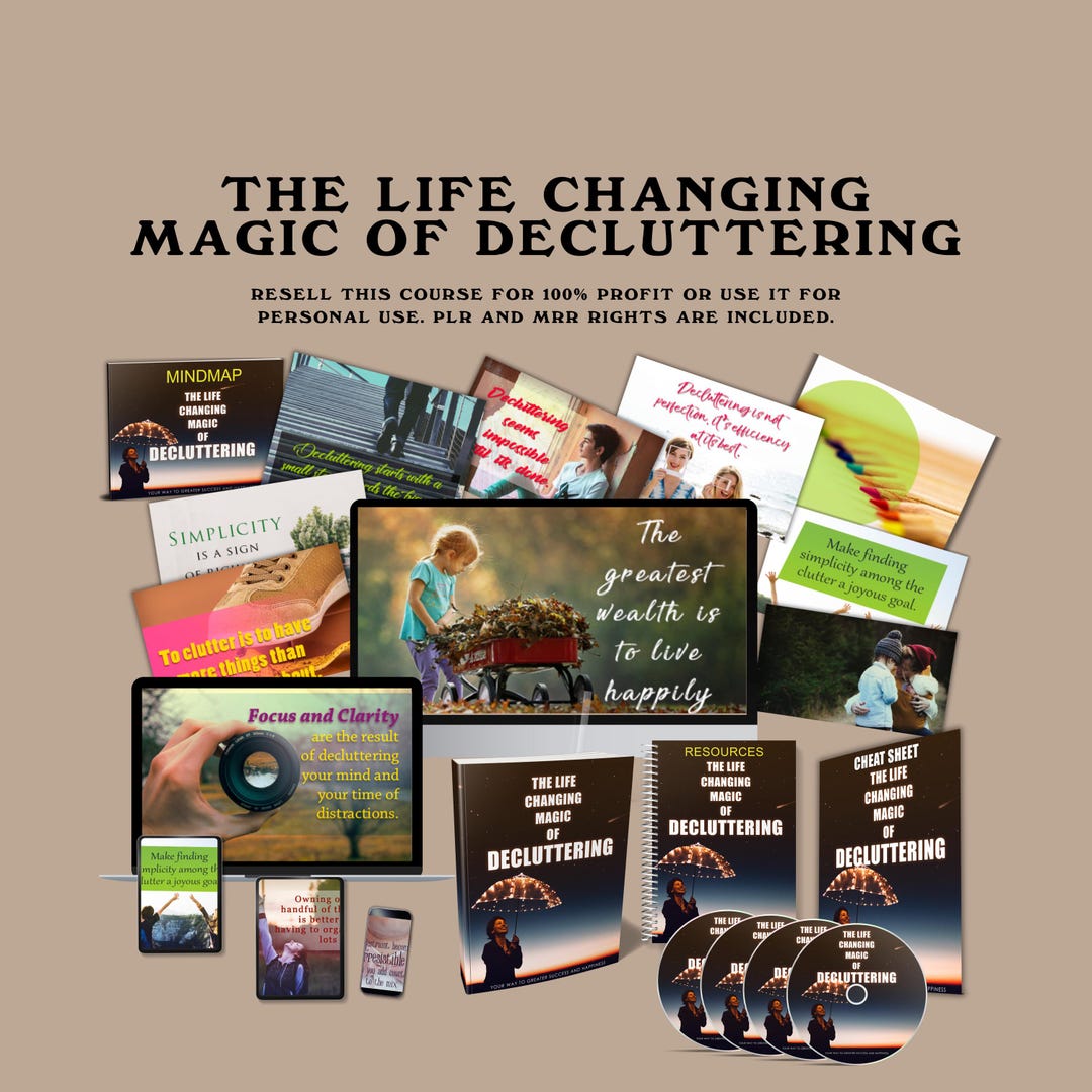 Decluttering E-book PLR Course: Resell Rights, Videos & Audios - Etsy