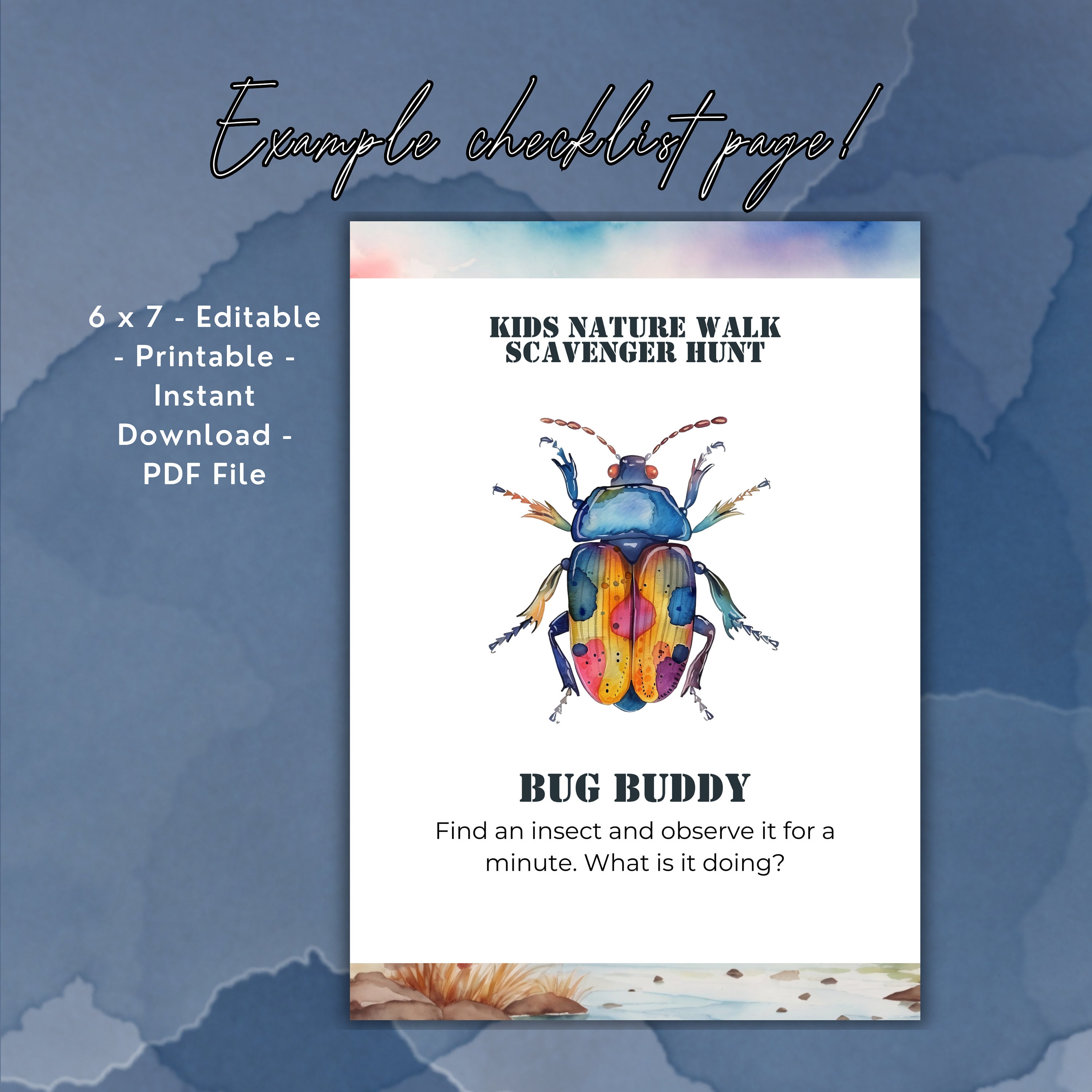 Outdoor Nature Walk Scavenger Hunt Printable Kid Activity Packet ...