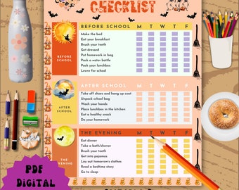 Editable Daily Routine for Kids Checklist for School - Etsy