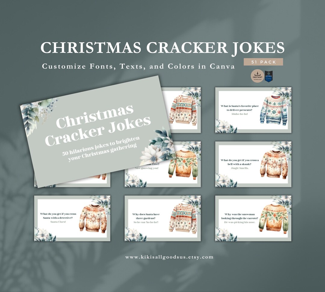 Funny Christmas Joke Cards: Printable Holiday Party Game (instant ...
