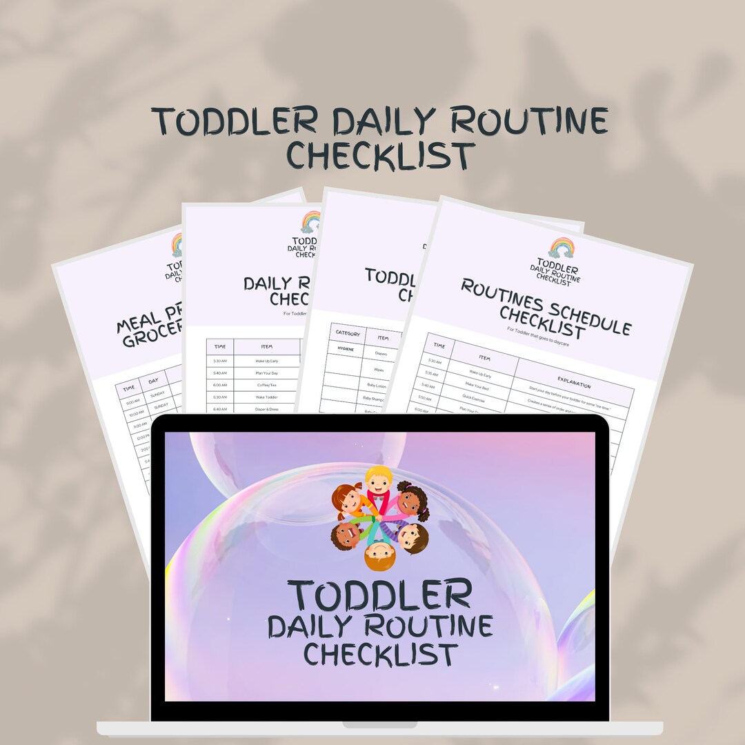 Toddler's Schedule Checklist Helps Parents Track Child's Daily Routine ...