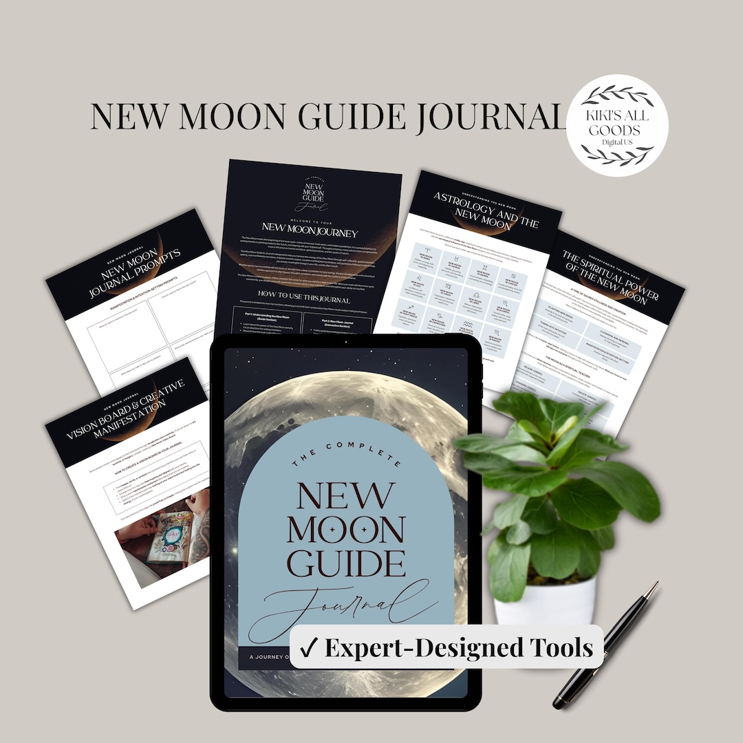 New Moon Guide Journal: Lunar Phase Intentions & Rituals (PDF Download ...