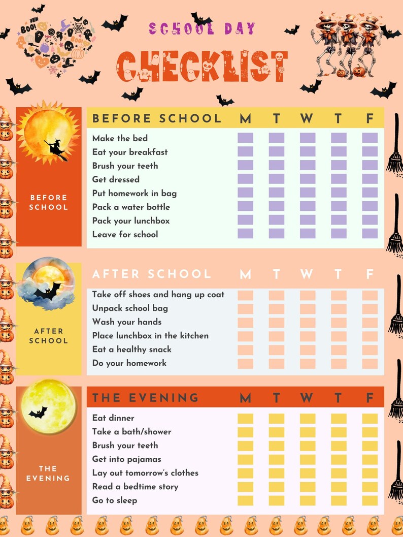 Halloween Kids Checklist personalized Checklist With Kid's Name ...