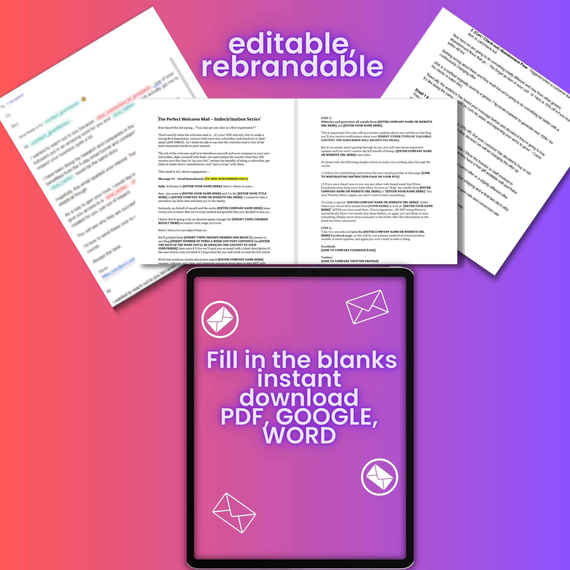 Welcome Email Sequence Template for Etsy Email Templates Email Scripts ...