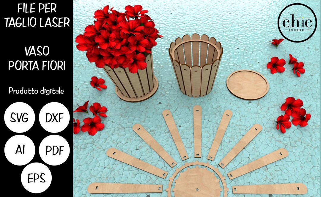 Flower Vase | Laser Cutting File | Compatible With Glowforge and Other ...