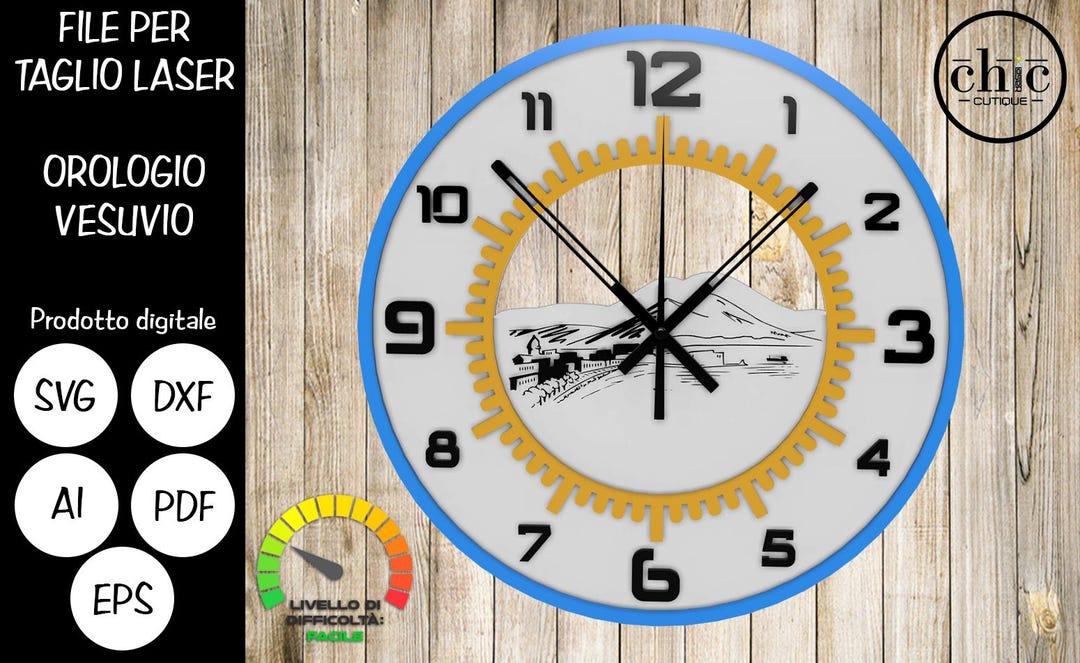 Vesuvius Clock | Laser Cutting File | Compatible With Glowforge, CNC ...