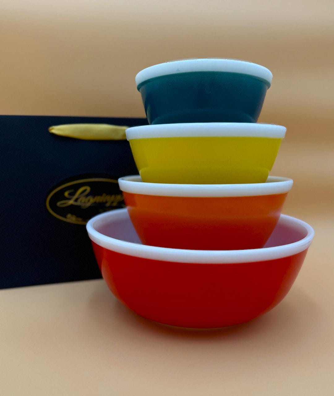 Pyrex JAJ Rainbow Nesting Mixing Bowl 4 Pc Set 1970s - Etsy