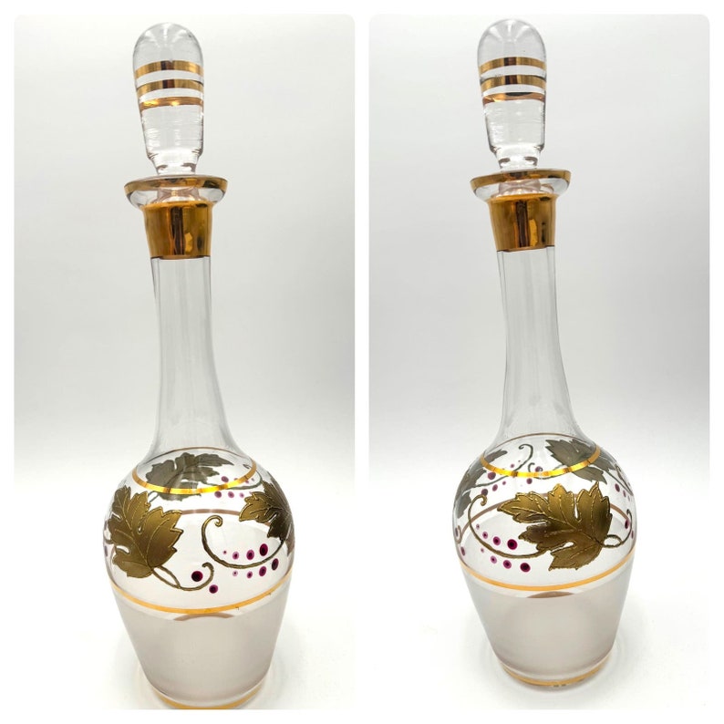 Vintage Pyrex Golden Grapes Chip and Dip Set Plus Matching Decanter Set ...