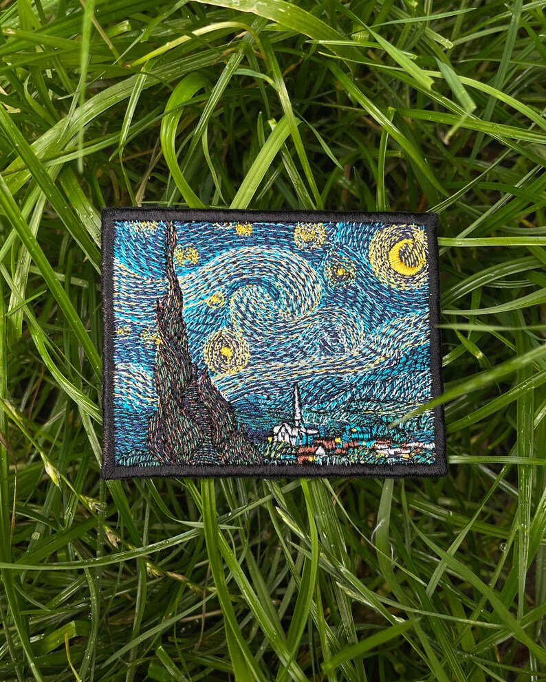 Van Gogh Starry Night Patch, Starry Night Iron-on Patch,art Badge, Embroidered Applique ...