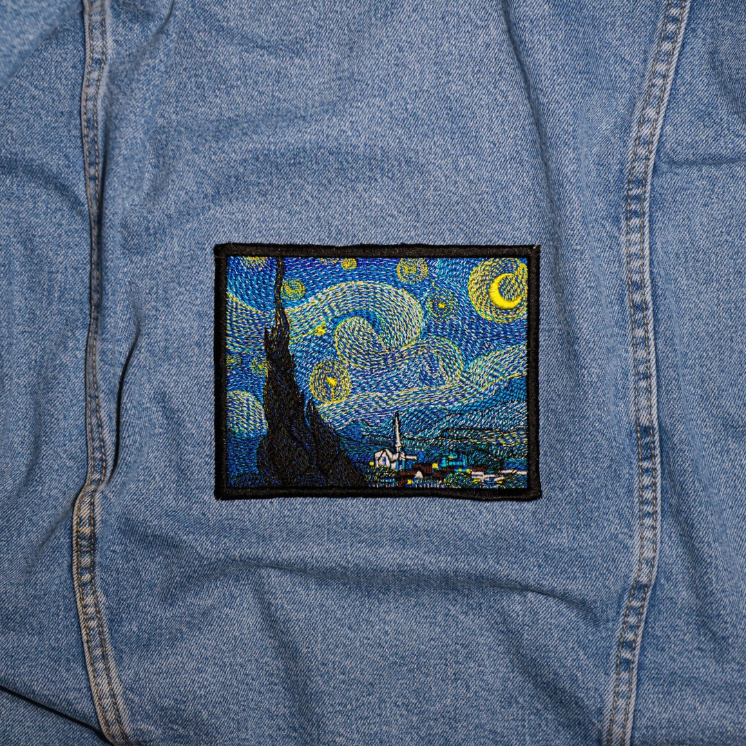 Van Gogh Starry Night Patch, Starry Night Iron-on Patch,art Badge, Embroidered Applique ...