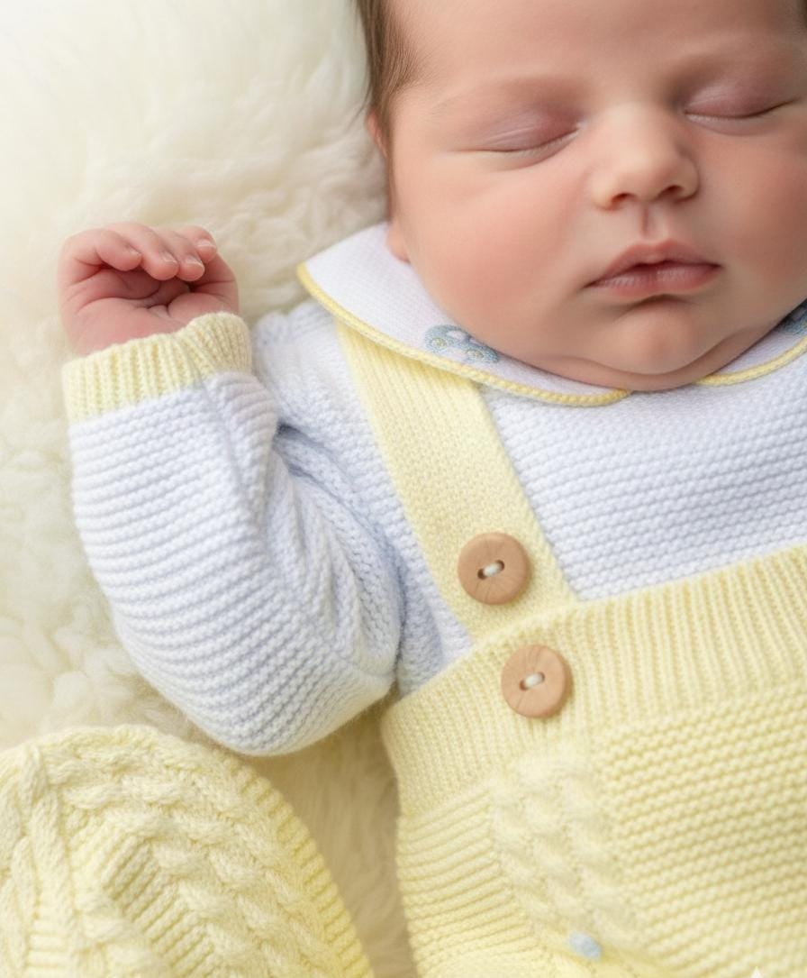 First Outfit Newborn Romper Yellow Baby Knitted Coming Home First ...