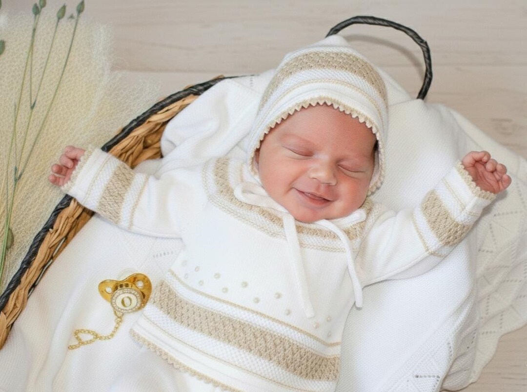 Outfit Knit Boy Cotton Newborn Spanish Set Baby Clothes, Baby Primera ...