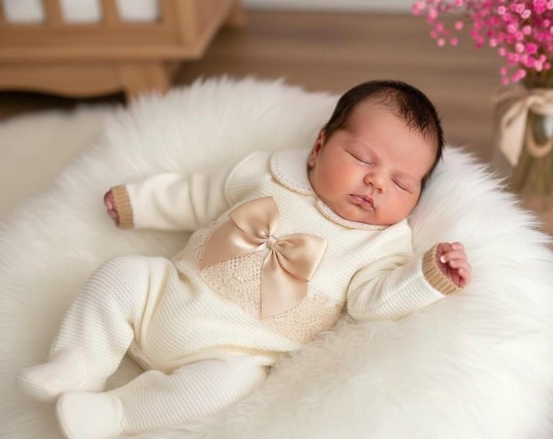 Newborn Girl Coming Home Outfit Knitted Baby Spanish Baby Set ...