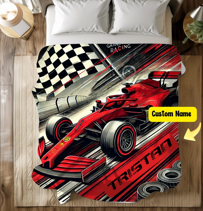 Custom Formula Racing Plush Blanket, Motorsport Gift - Etsy