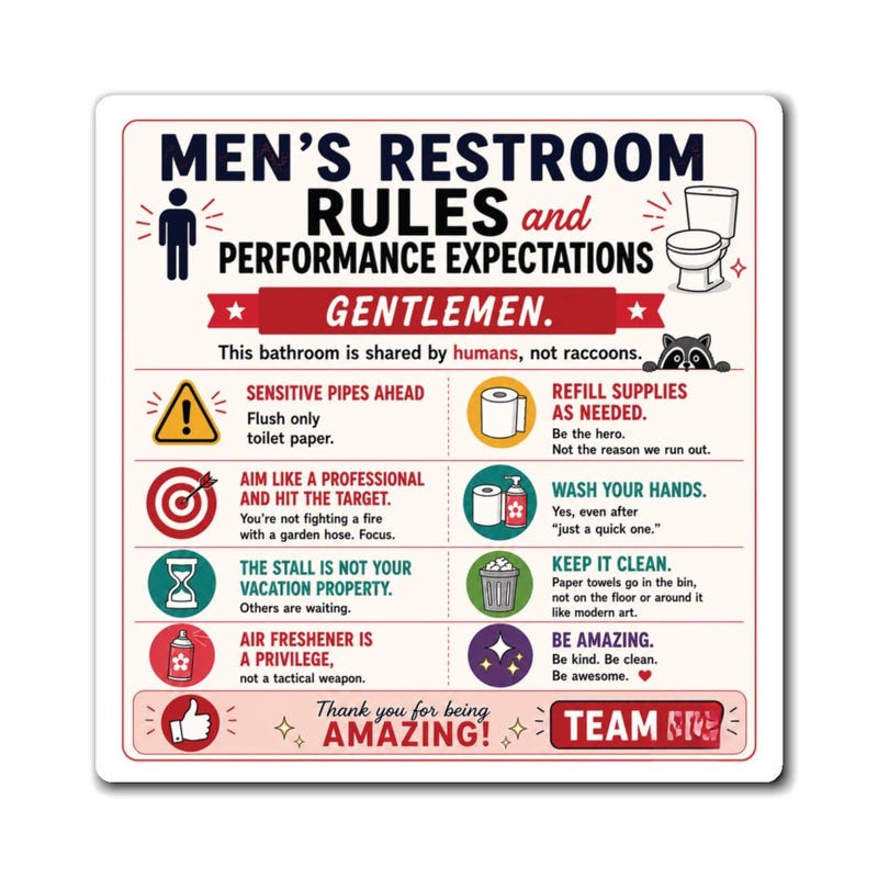 Bathroom Rules for Men - Etsy