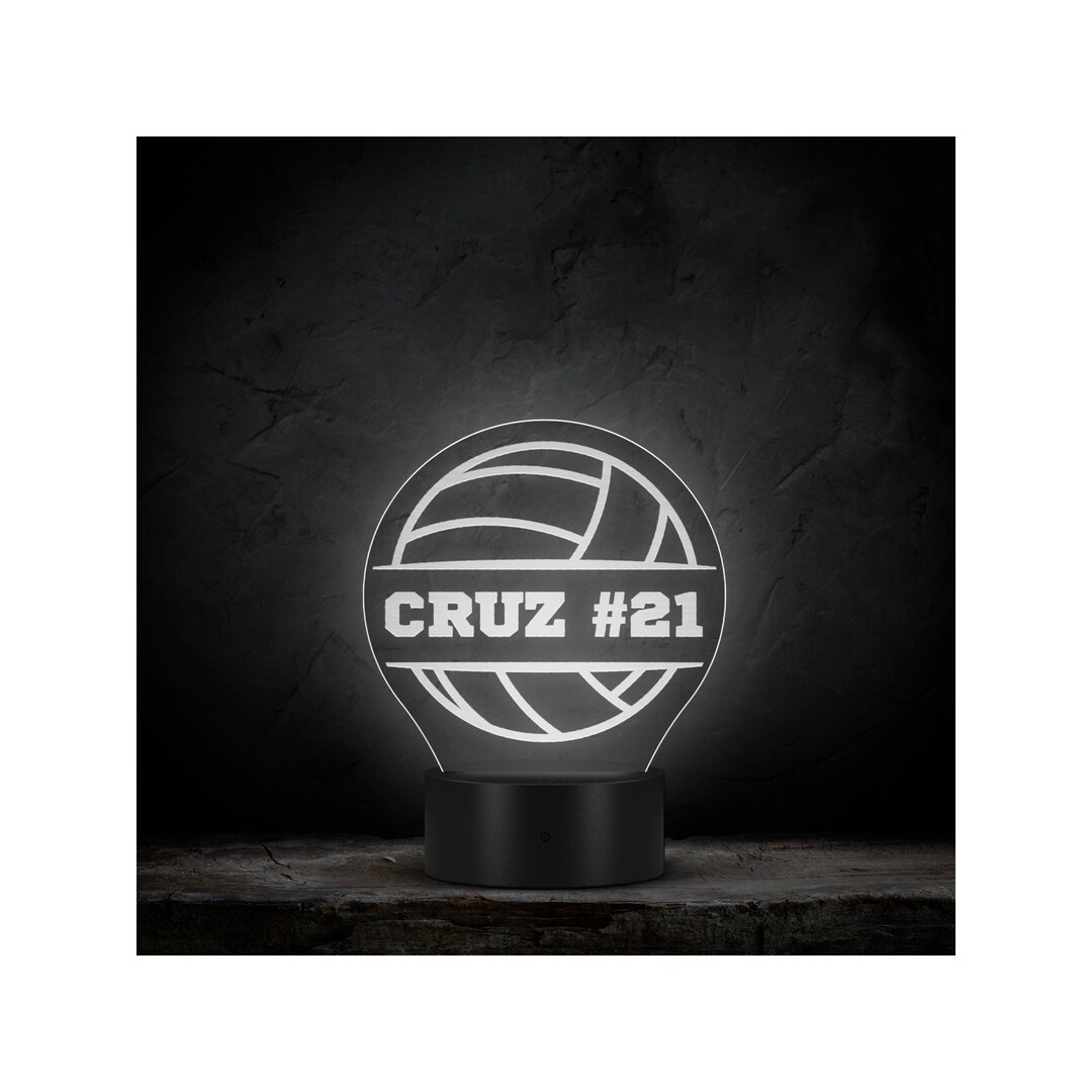 Personalized Volleyball LED Light-up Sports Sign With Name and Number ...