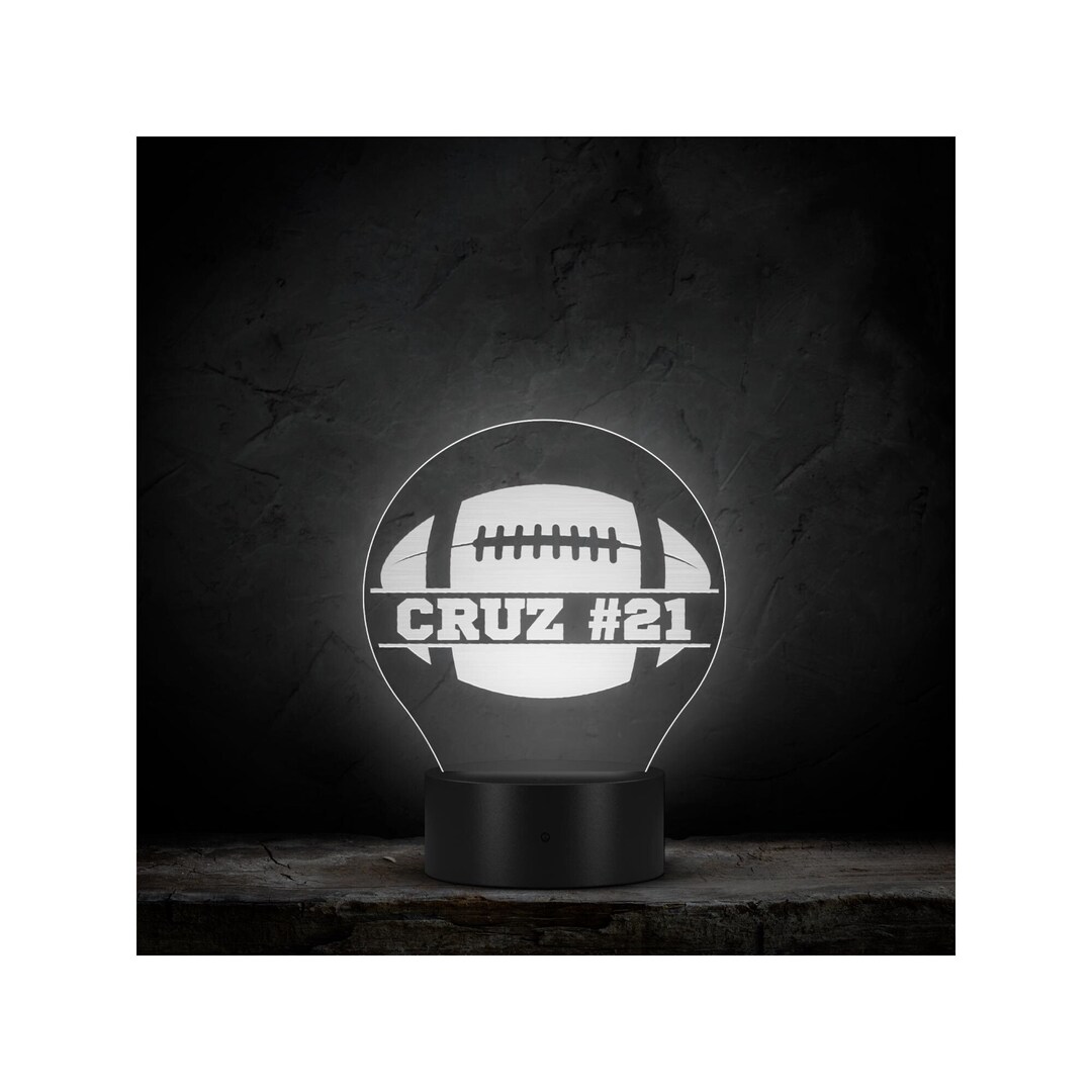 LED Custom Name and Jersey Football Light-up Sports Sign Custom ...
