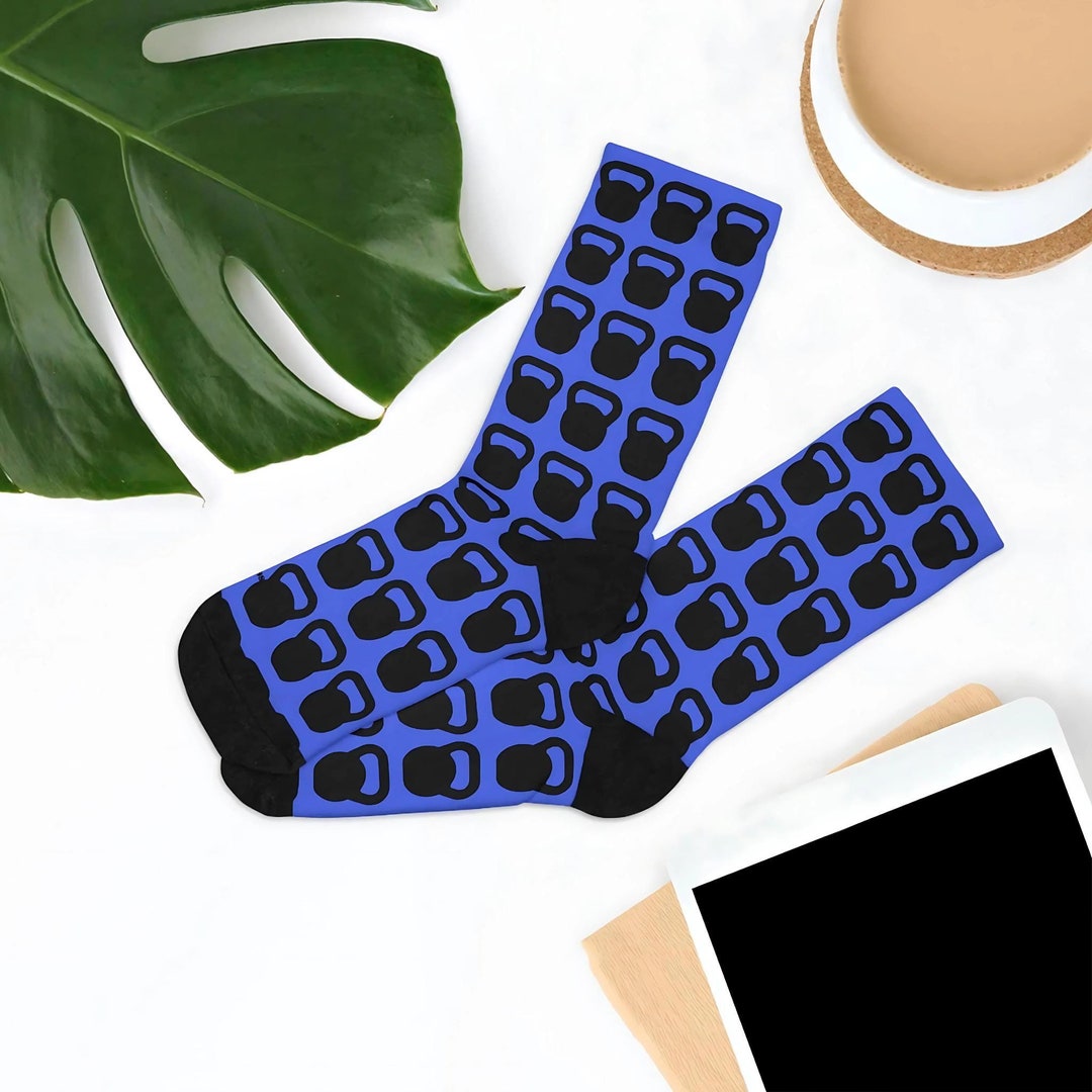 Kettlebell Socks, Weightlifting Crew Cut Gym Lover, Fitness Enthusiast ...