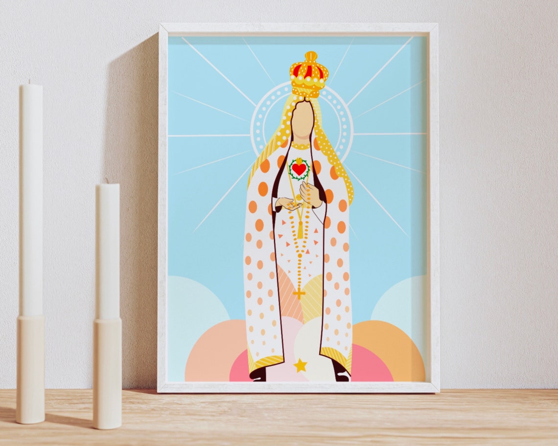 Wall Art Our Lady of Fatima, Our Lady of Fatima Print, Catholic Art - Etsy