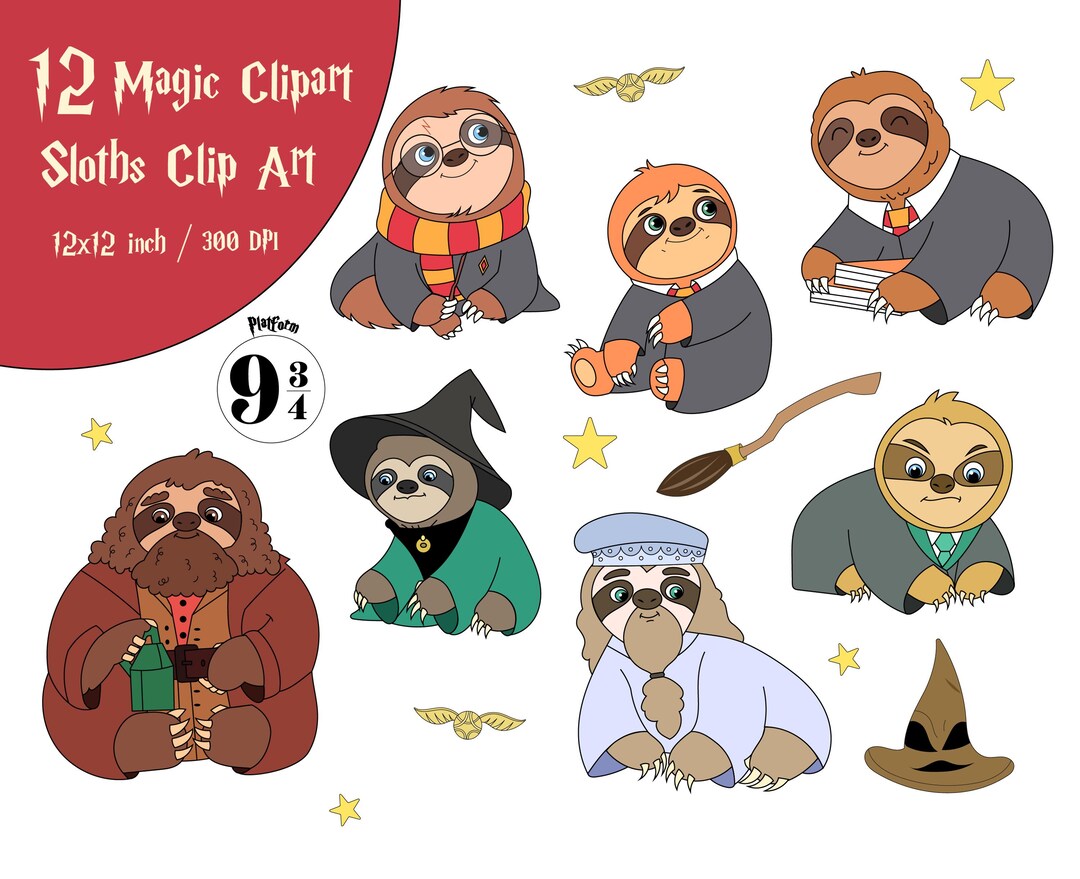 Wizard Clip Art, School of Magic, Sloth Design, Png Artwork, Movie ...