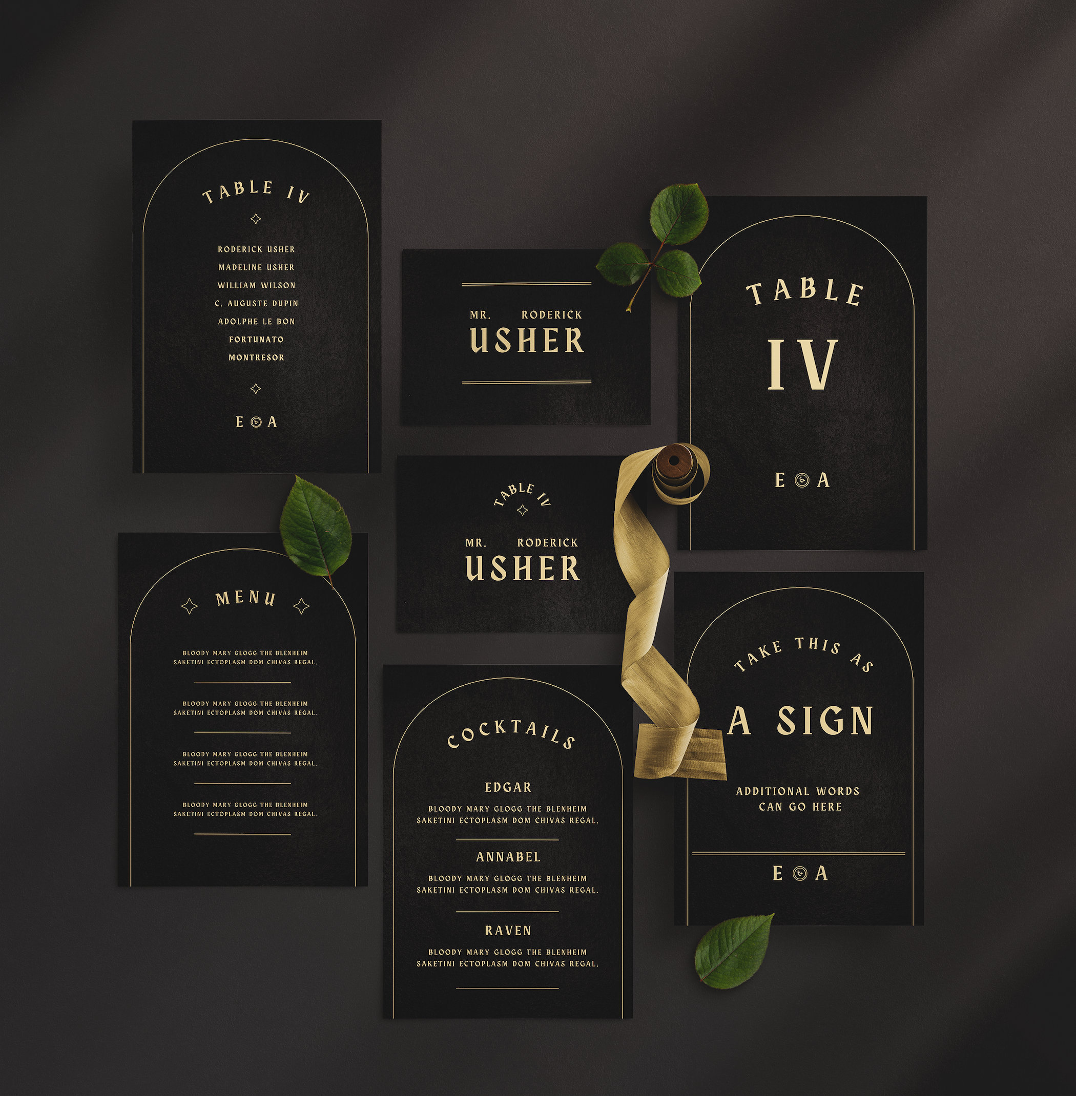 Wedding Signage Package - Annabel Collection - Poe Inspired Dark Gothic ...