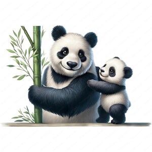 Panda Father's Day Clipart | Adorable Panda Clipart Bundle | 10 High ...