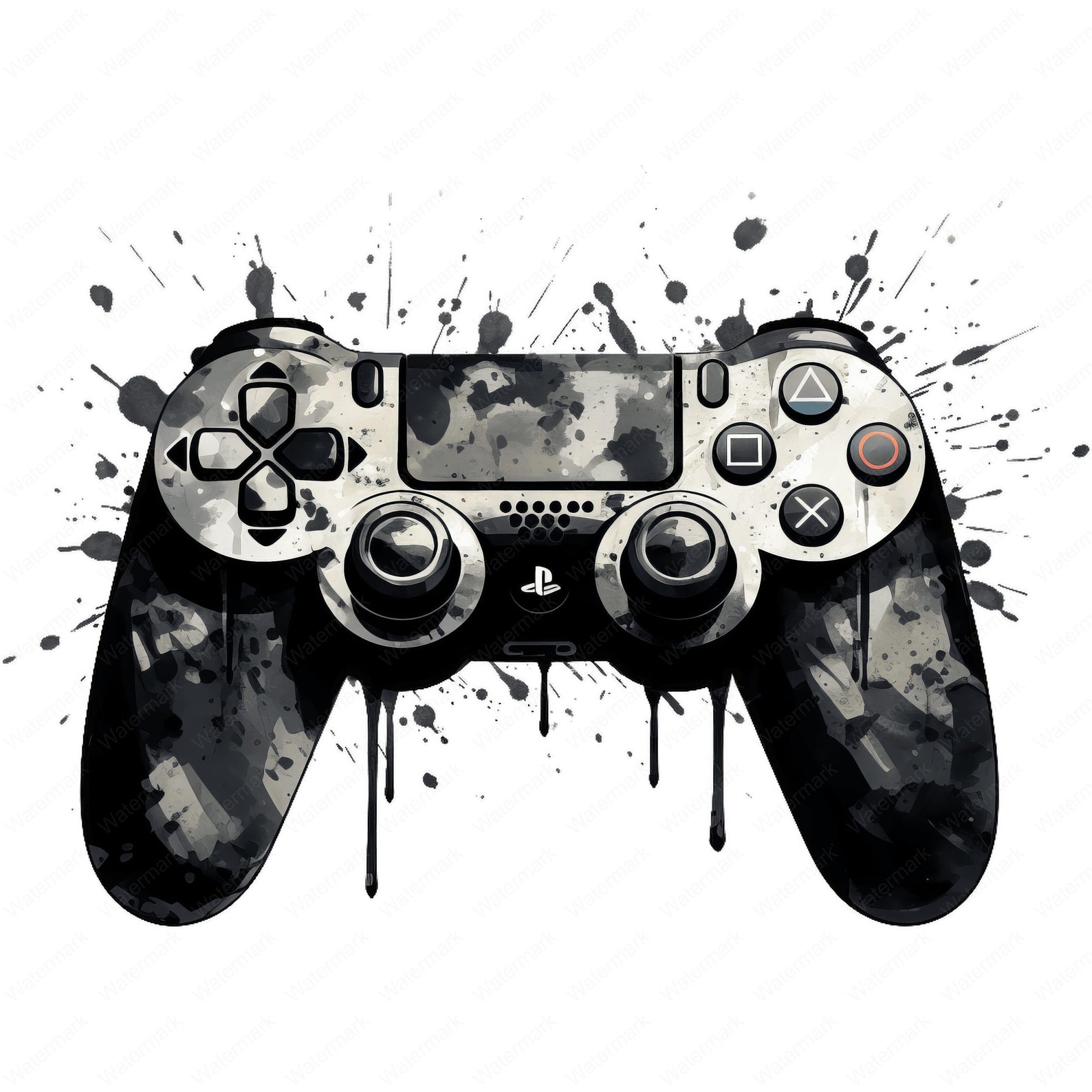 Monochrome Game Controller Clipart Bundle: Gaming Art Printables ...