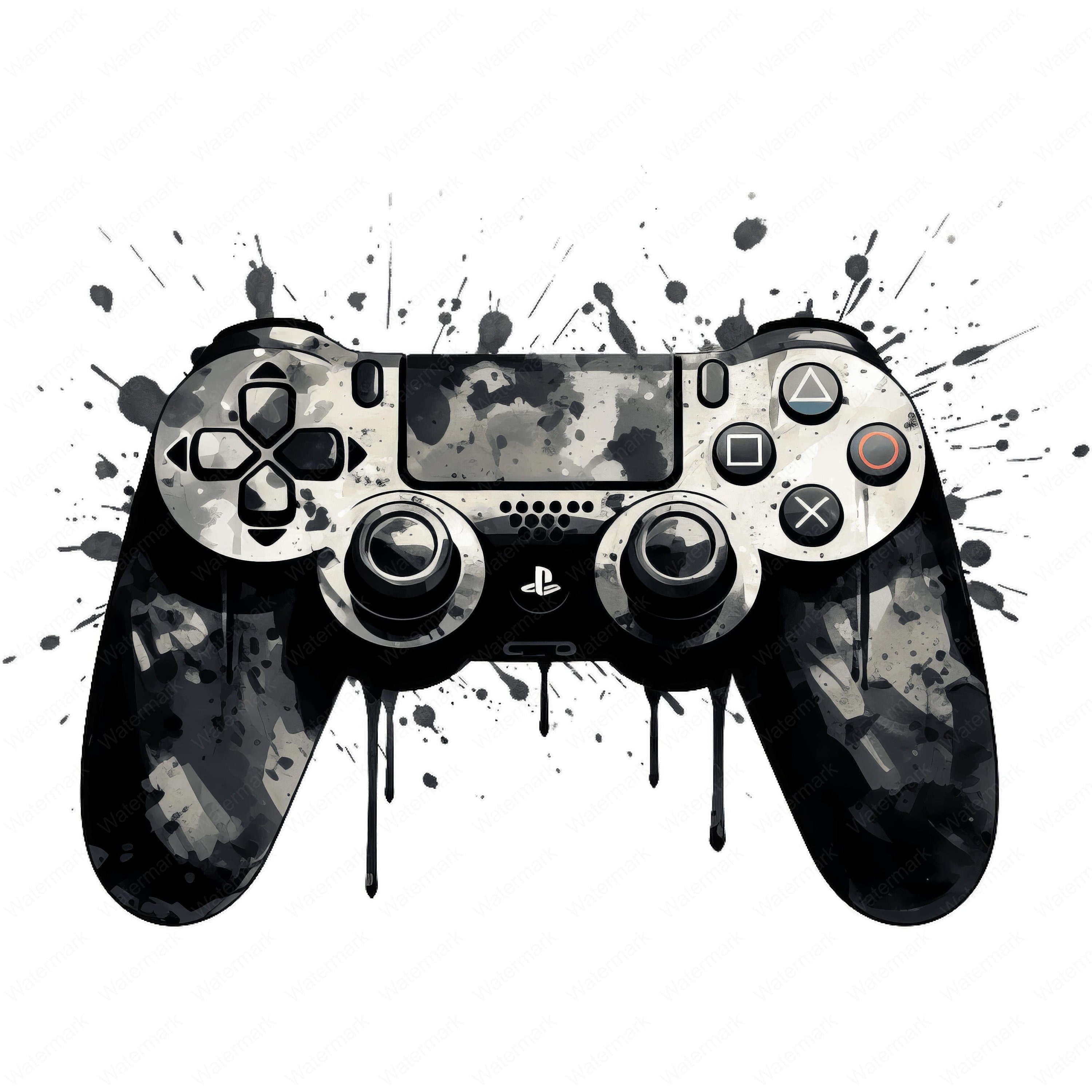 Monochrome Game Controller Clipart Bundle: Gaming Art Printables ...