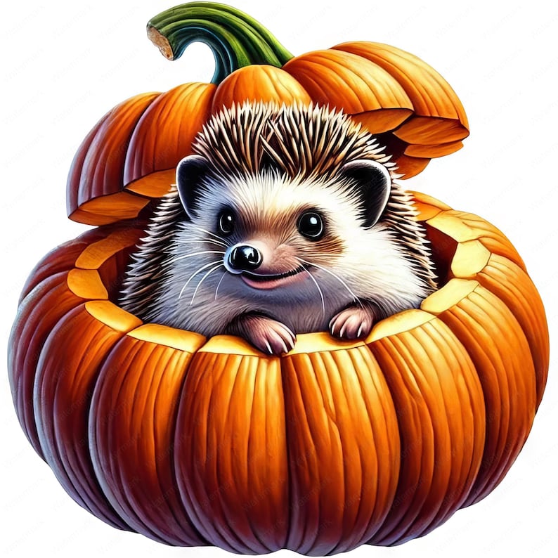 Autumn Hedgehog Clipart Bundle | Fall Woodland Animal Art (digital ...