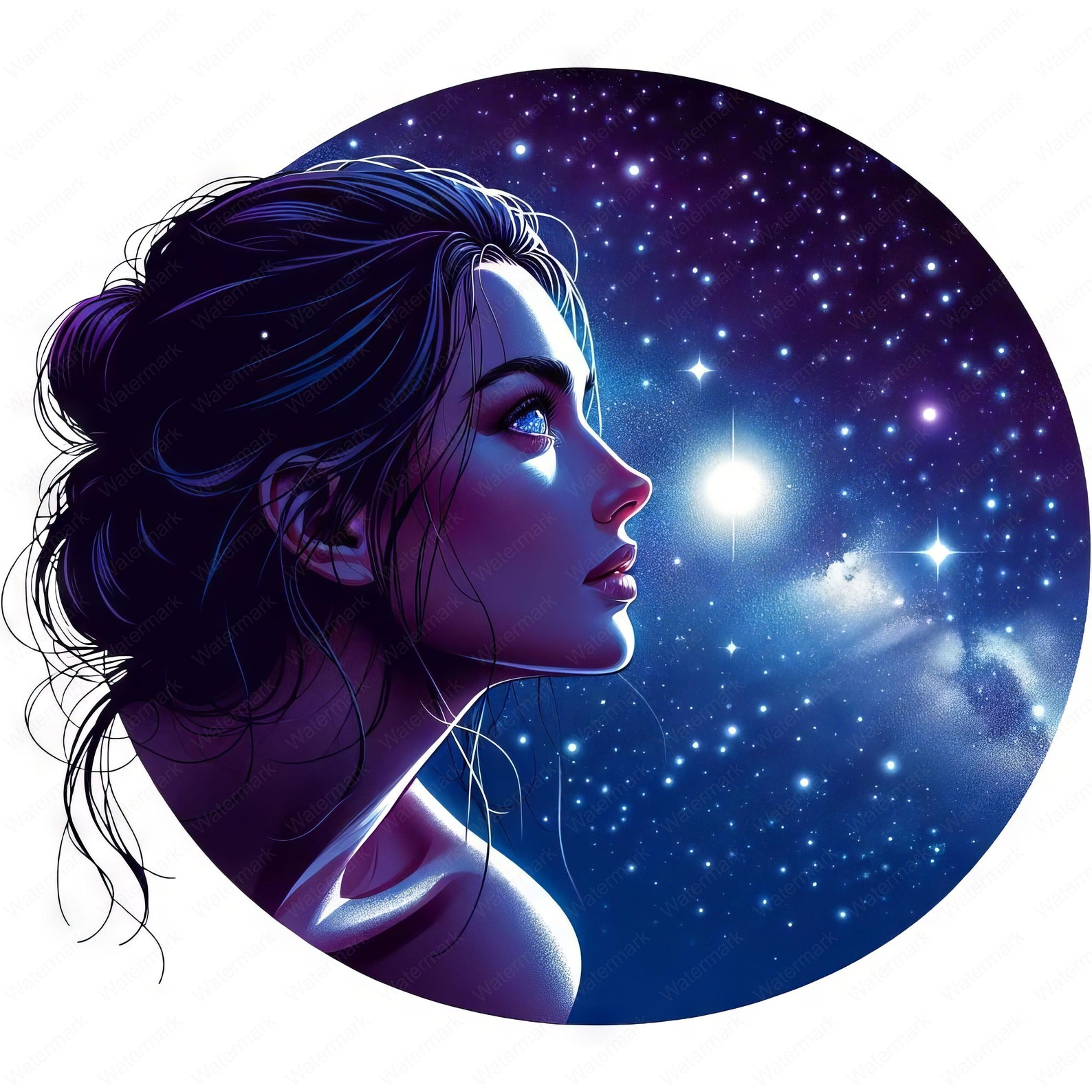 Dreamy Night Sky Clipart Bundle: Celestial Art Designs (digital ...