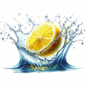 Lemon Clipart | Vivid Elegant Lemon Splash Clipart Bundle | 10 High ...