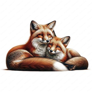Fox Couple Clipart | Enchanting Fox Couple Clipart Bundle | 10 High ...