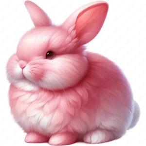 Cute Pink Bunny Clipart | Adorable Pink Bunny Clipart Bundle | 10 High ...