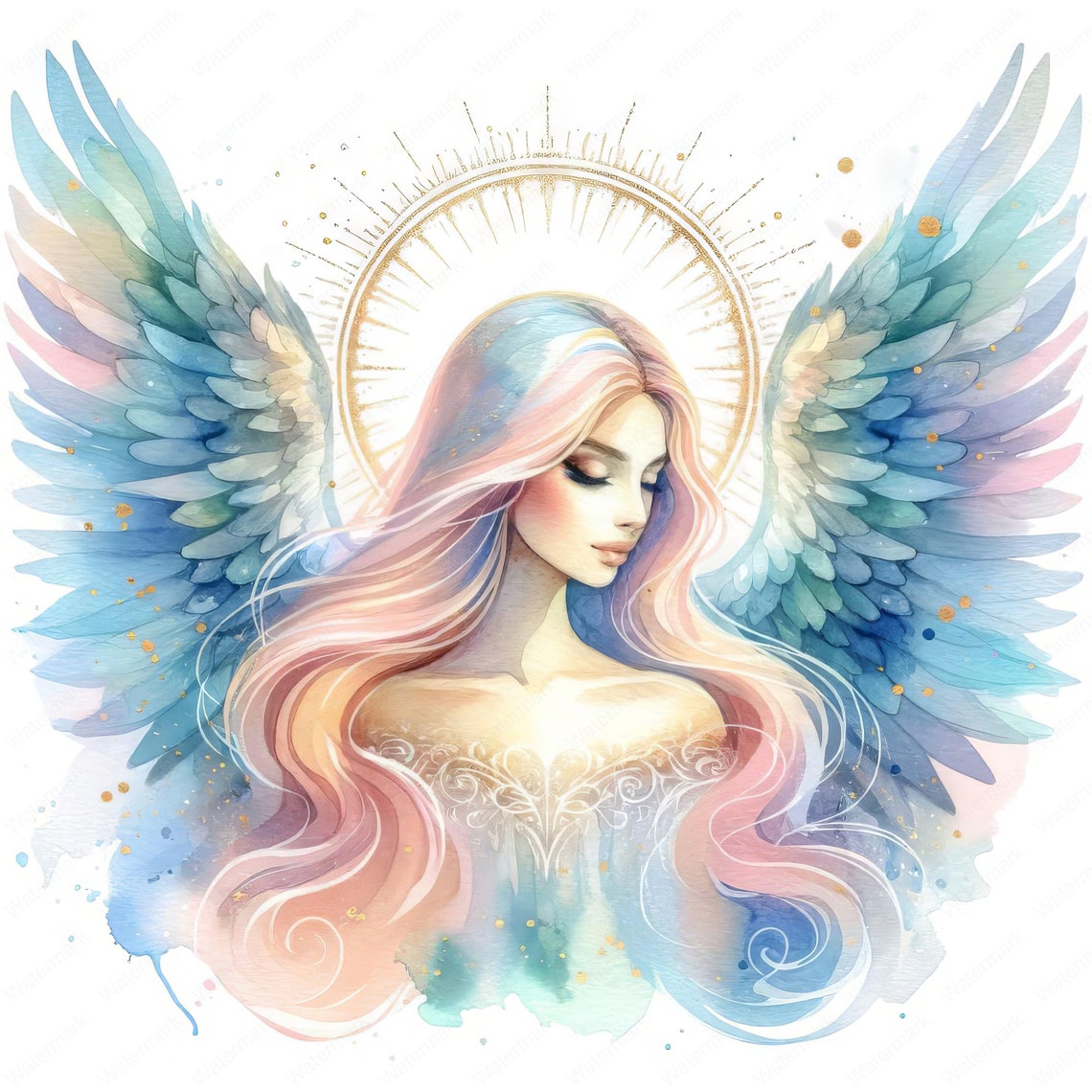 Heavenly Angel Clipart Bundle | High-quality Spiritual Art (digital ...