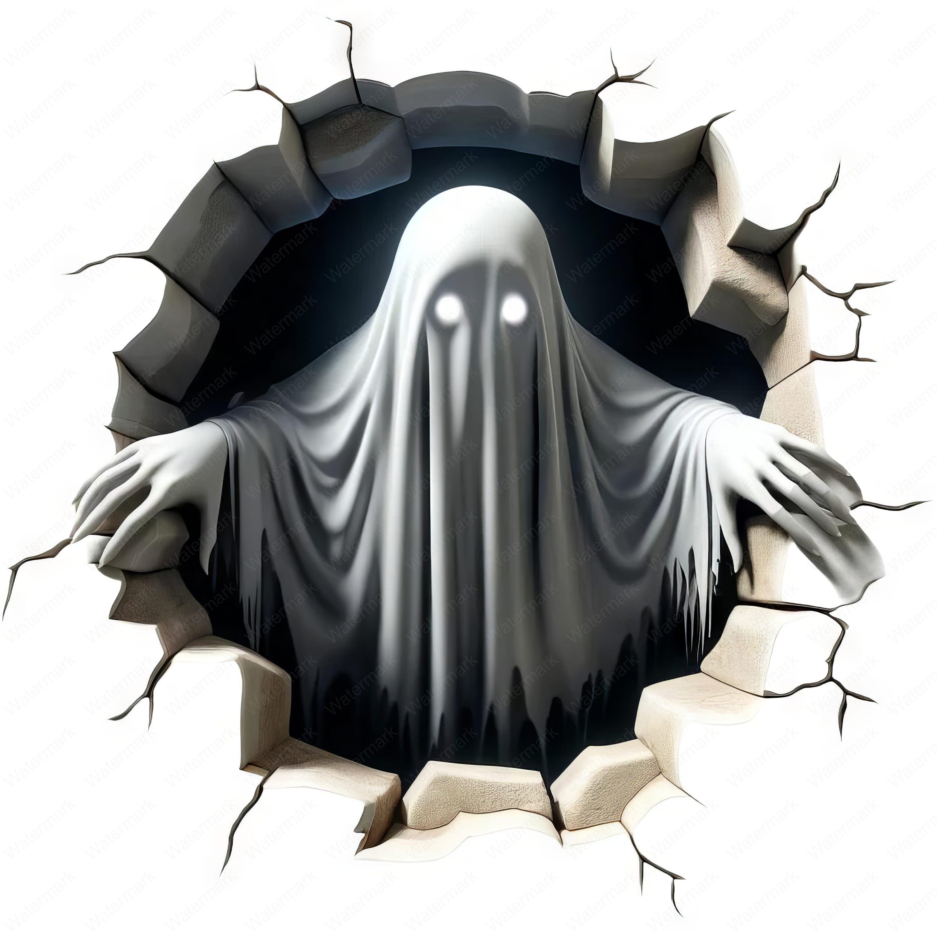 3D Spooky Ghost Clipart Bundle | Haunted Art Designs (digital Download ...